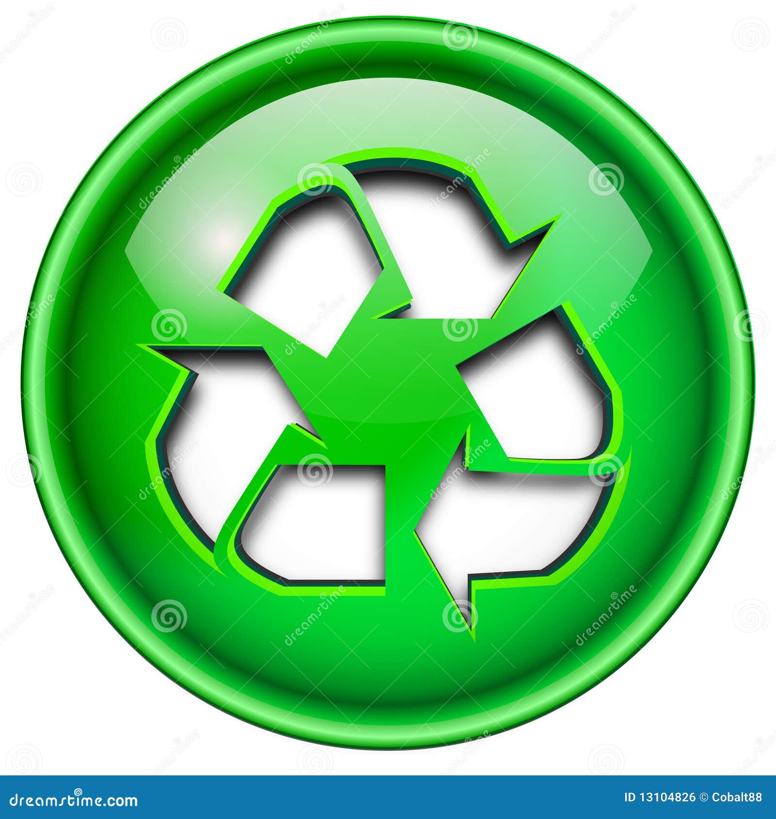 Recycle icon, button. stock vector. Illustration of concept - 13104826