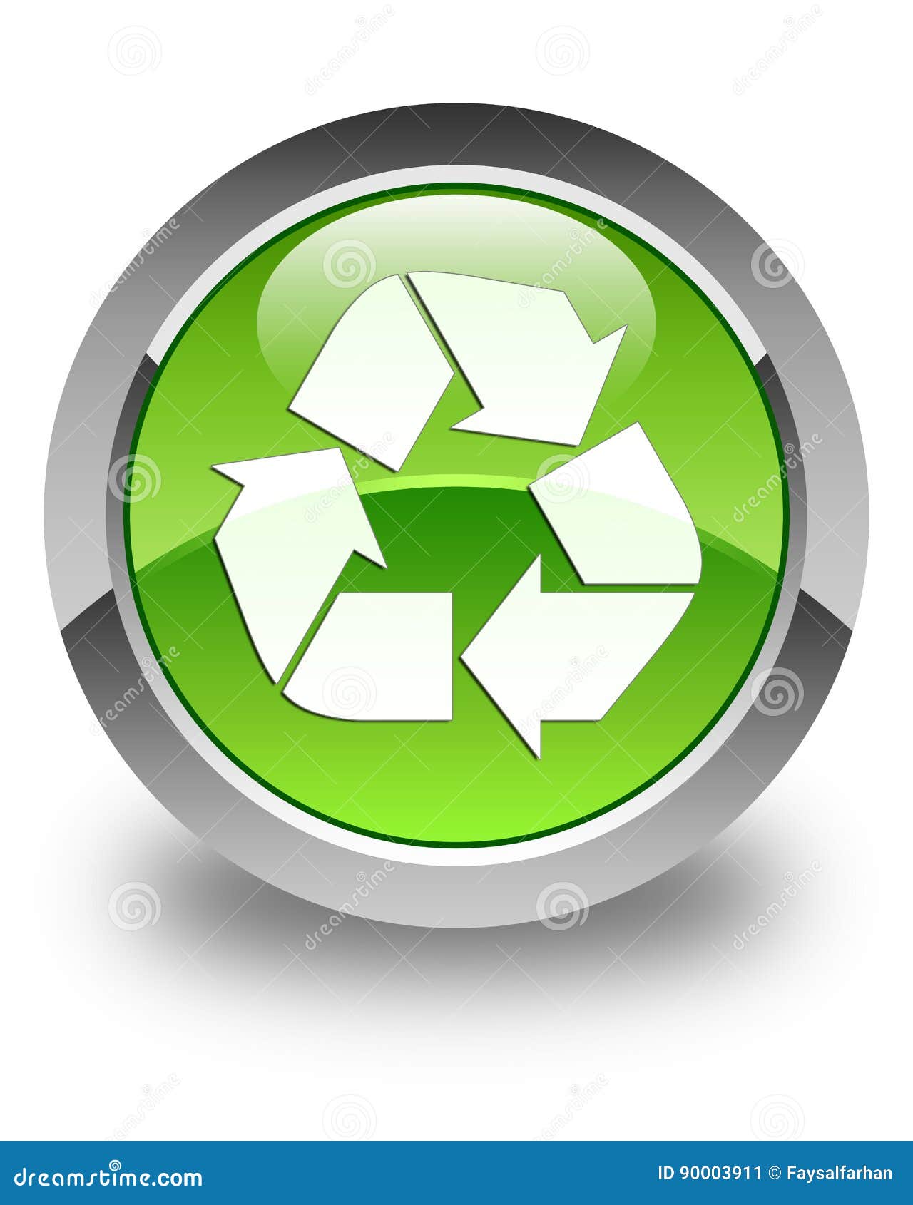 Recycle Icon Glossy Green Round Button Stock Illustration ...