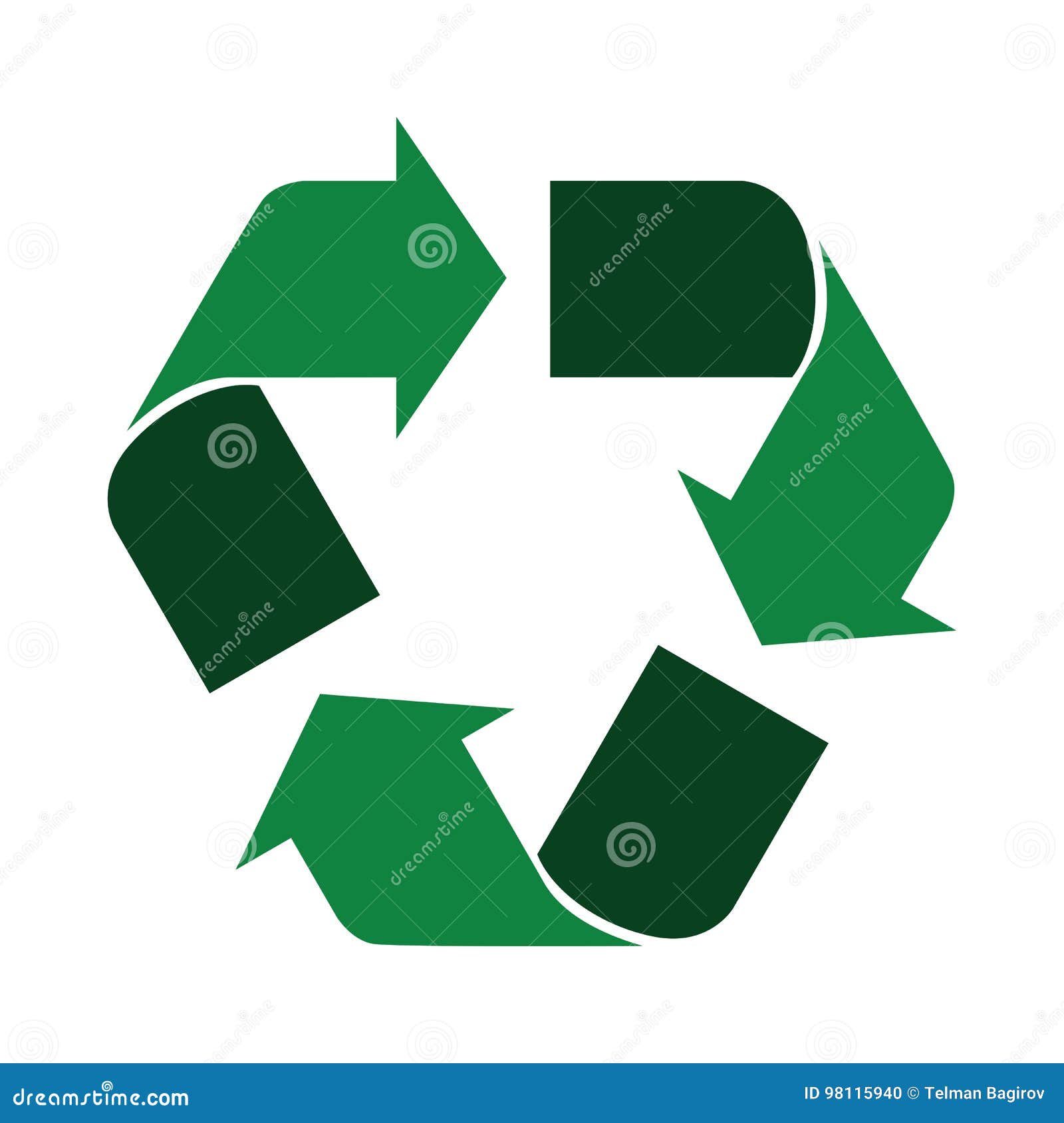 Recycle Icon Green Dark Light Stock Illustration - Illustration of ...