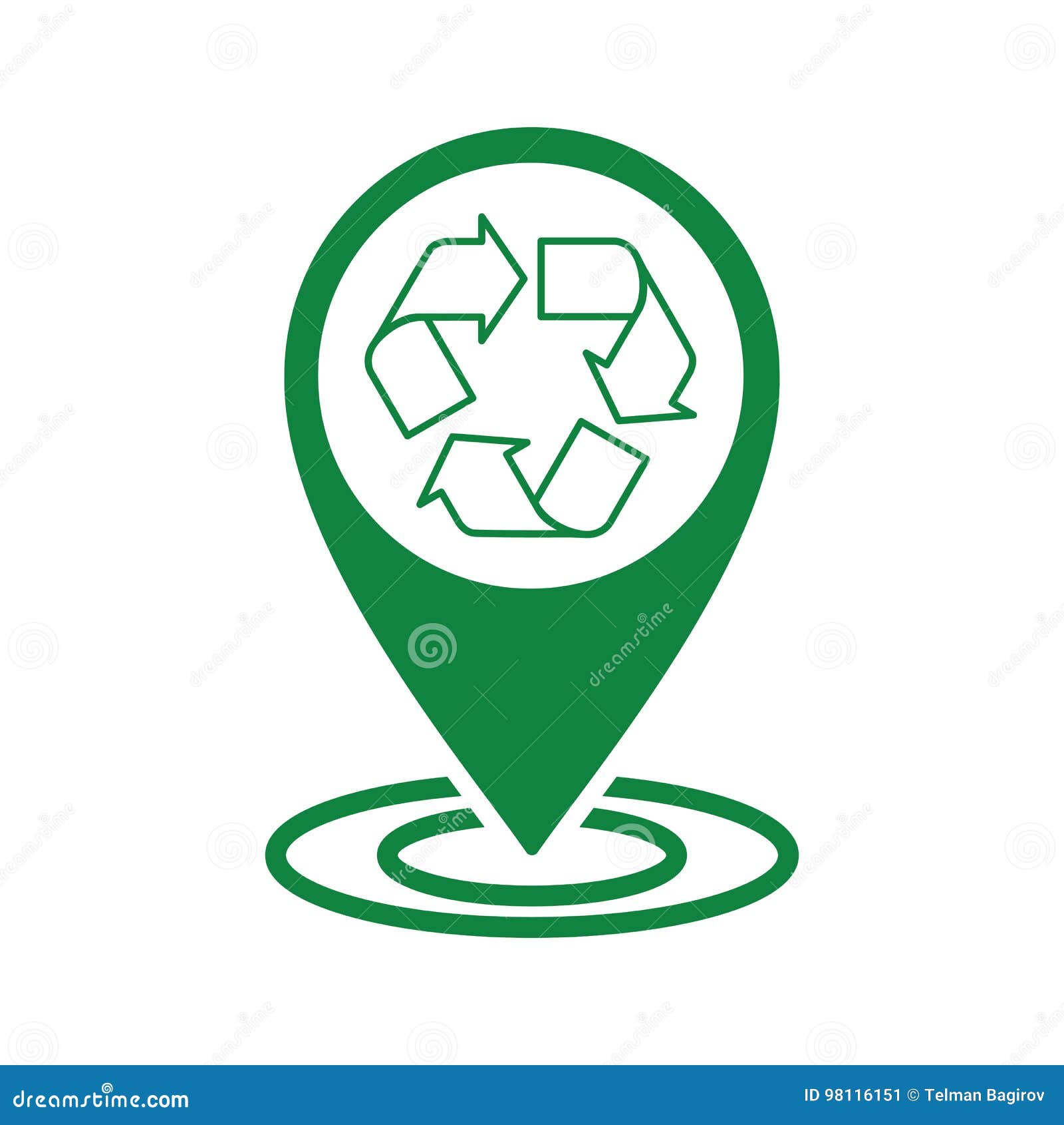 Recycle Icon Green Pin Transparent Line Stock Illustration ...