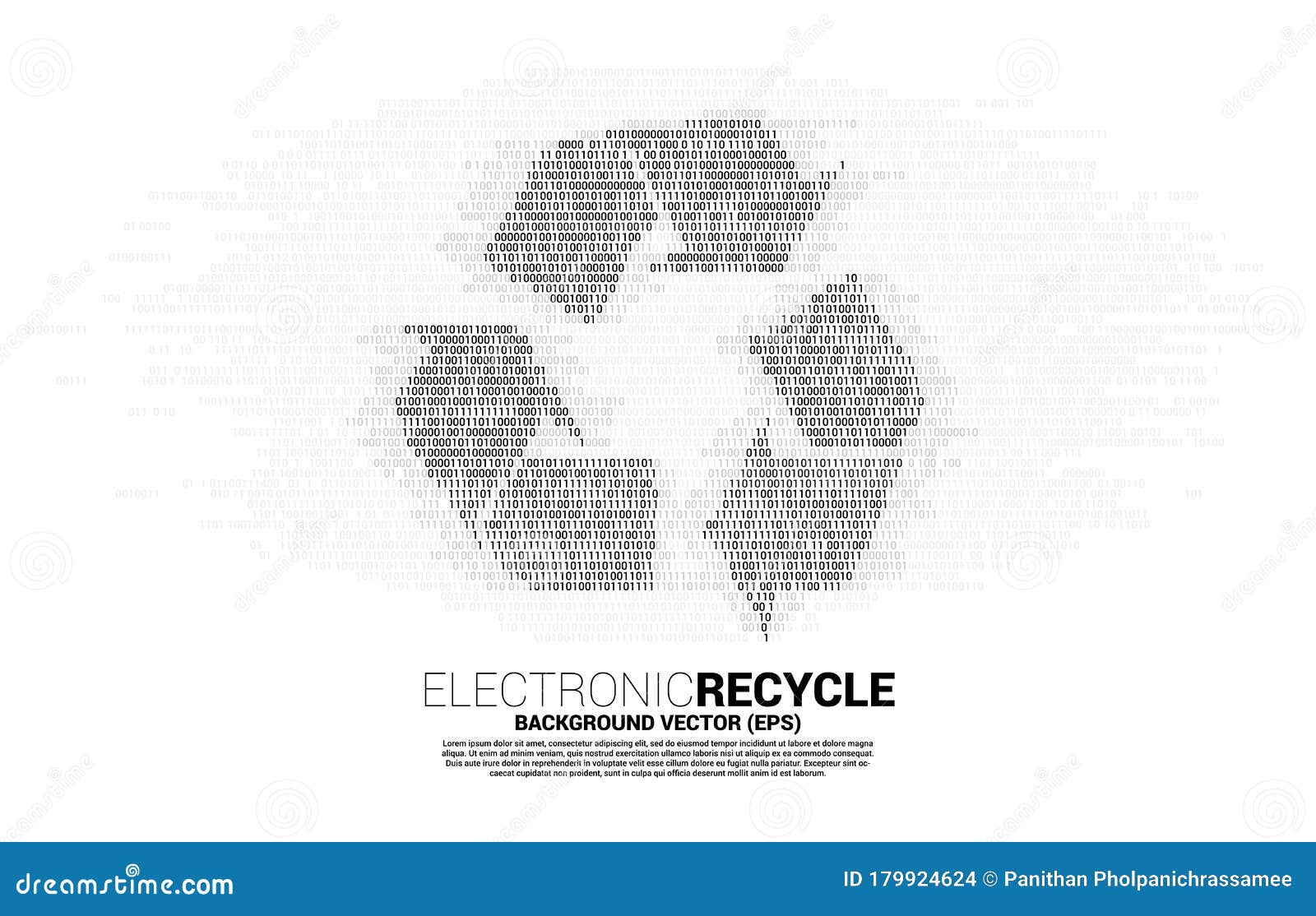 Recycle Icon from One and Zero Binary Code Digit Matrix Style. Stock ...
