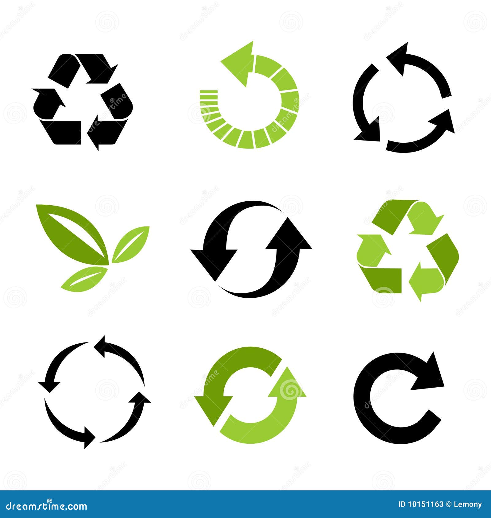 Recycle icon set stock vector. Illustration of arrow - 10151163