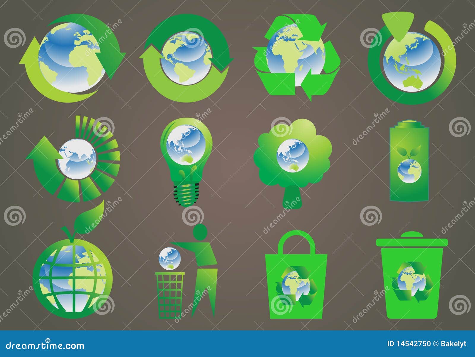 Recycle icon set stock vector. Illustration of recycle - 14542750