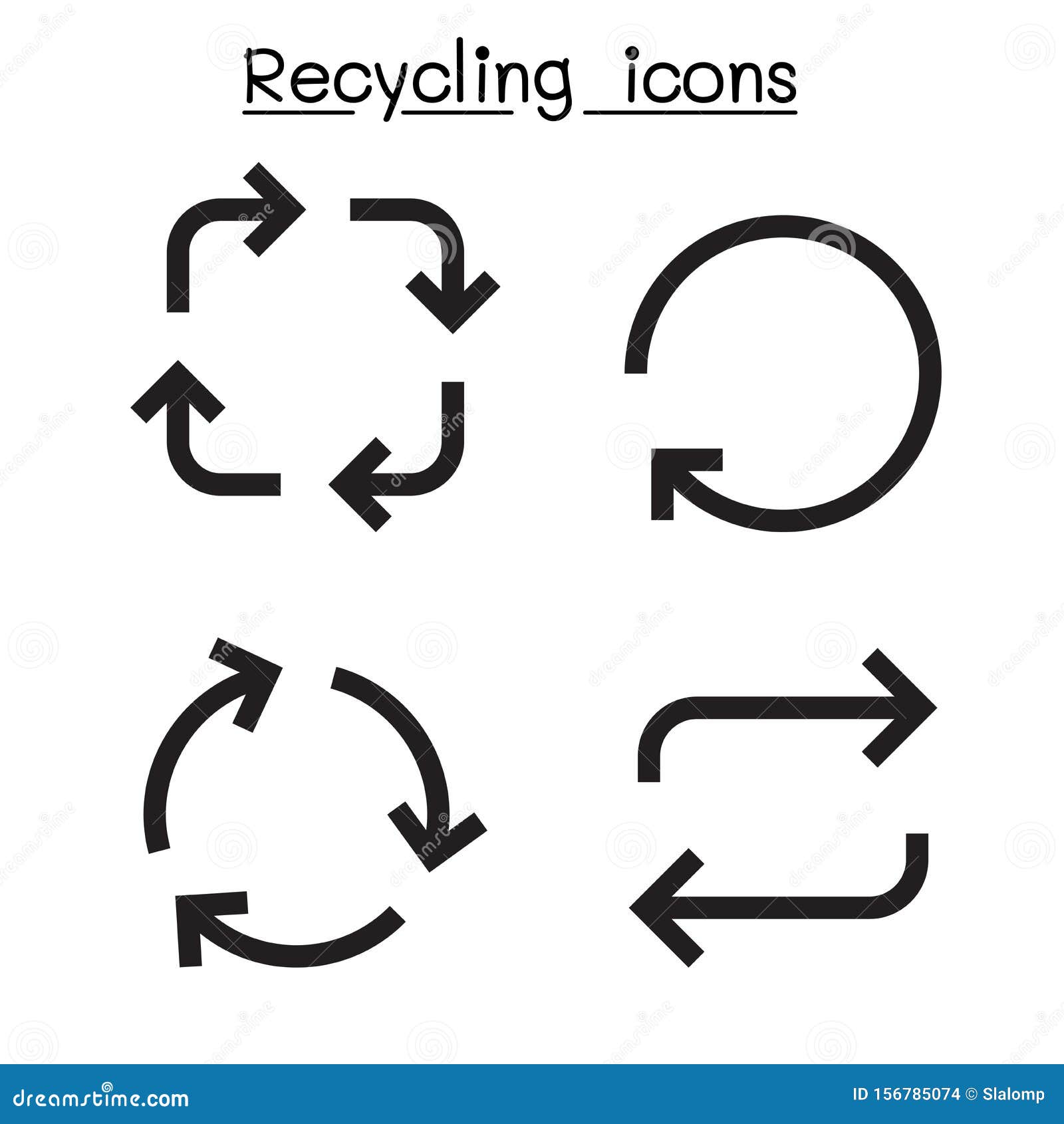 Recycle icon set stock illustration. Illustration of moving - 156785074