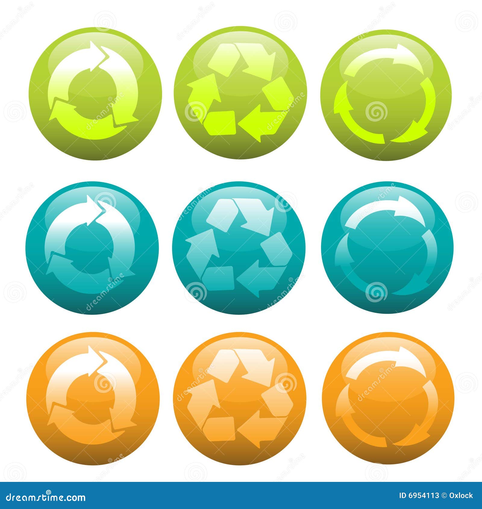 Recycle icon set stock vector. Illustration of icon, industry - 6954113