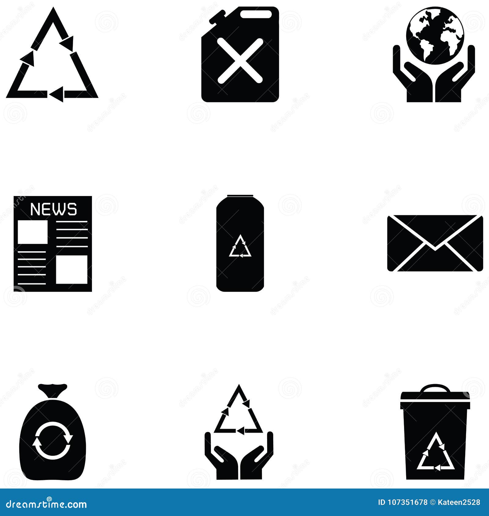 Recycle icon set stock vector. Illustration of ecological - 107351678