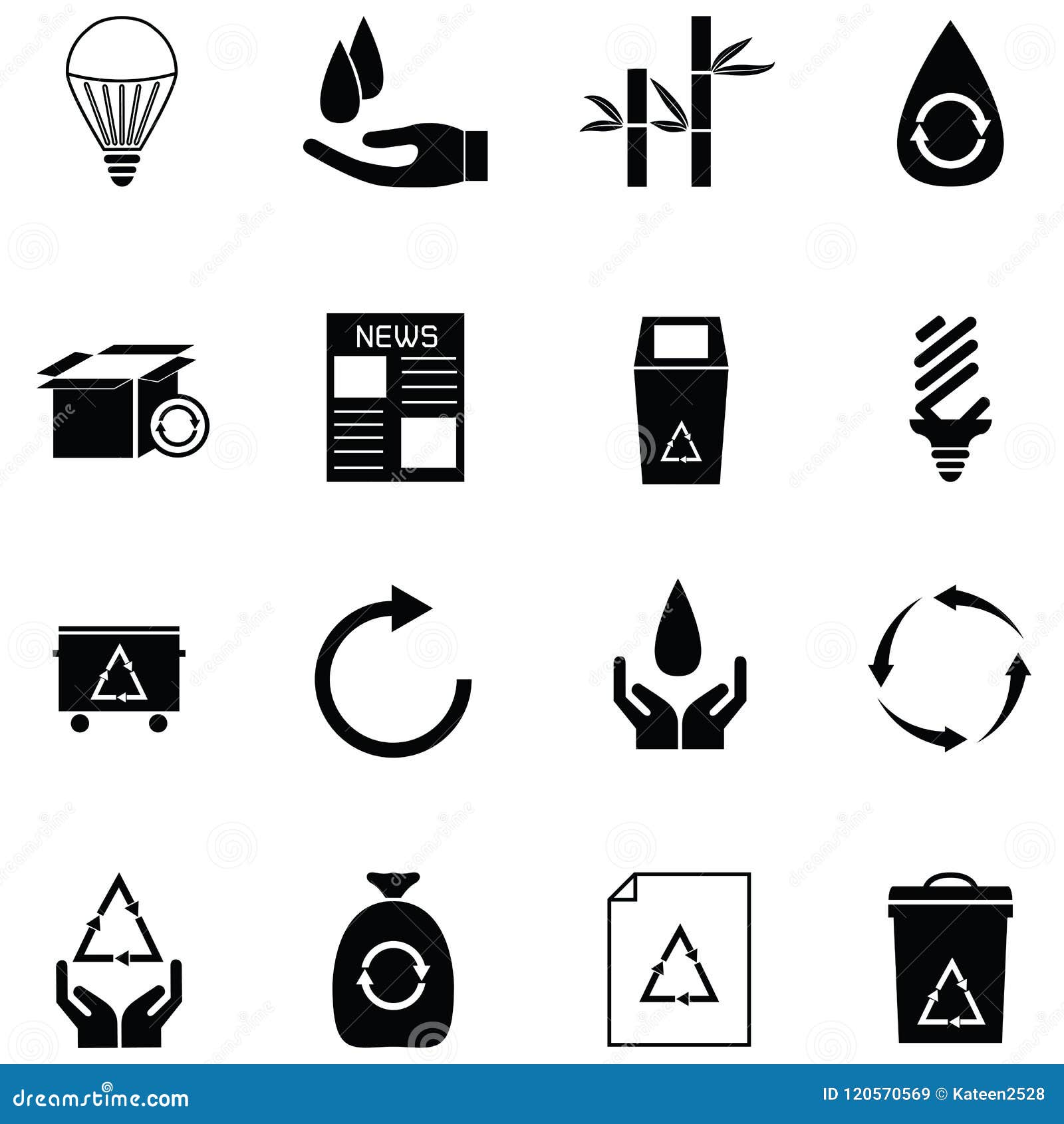 Recycle icon set stock vector. Illustration of environment - 120570569