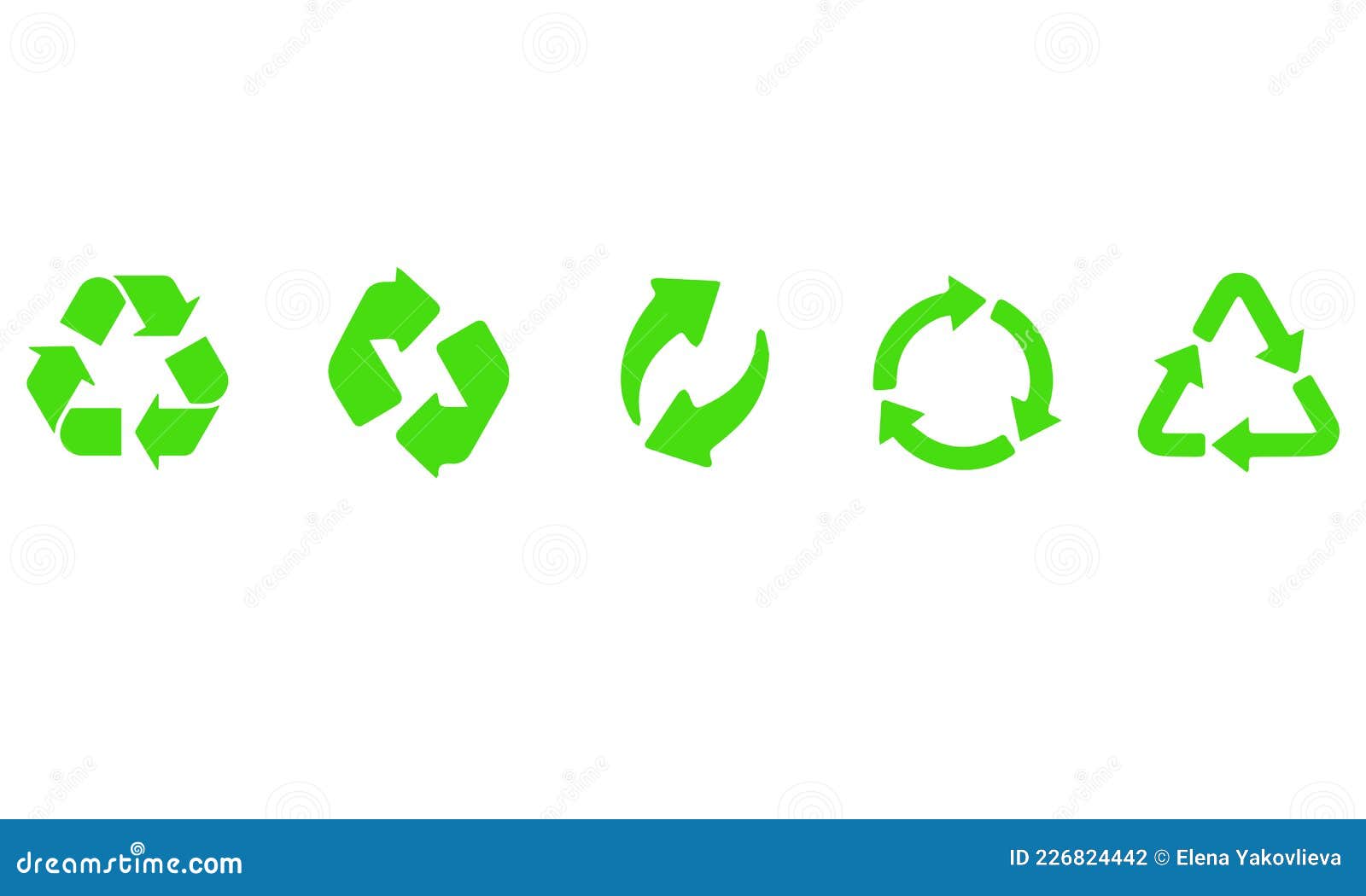 Recycle Icon Set. Recycling Green Color. Stock Vector - Illustration of ...