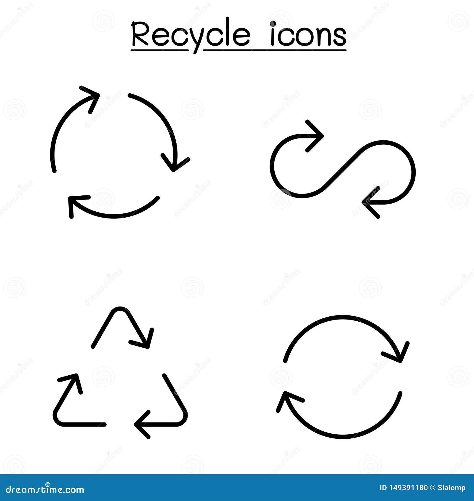 Recycle In 3d Style On Green Background. Recycle Icon Vector ...