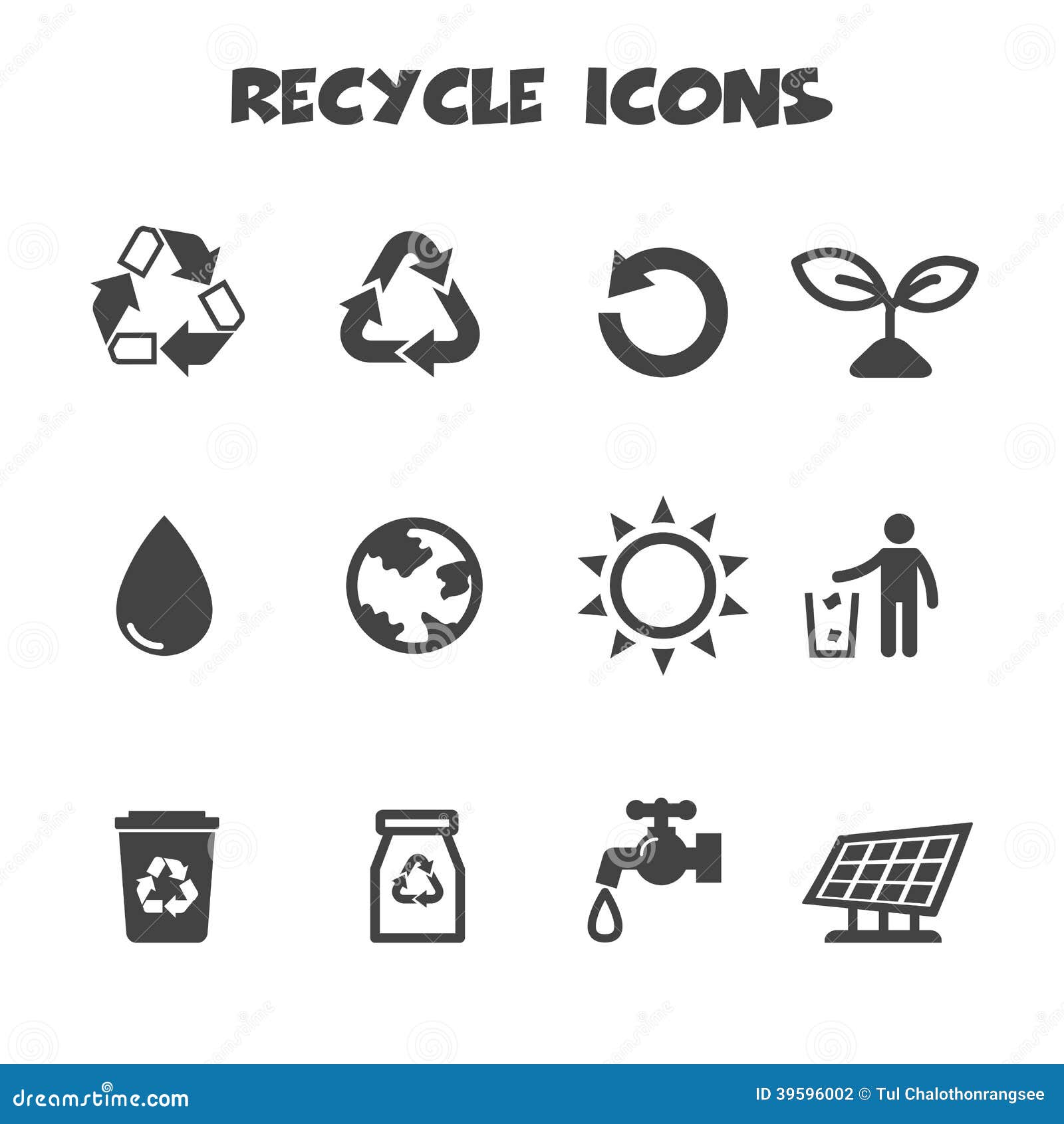 Recycle icons stock vector. Illustration of globe, icons - 39596002