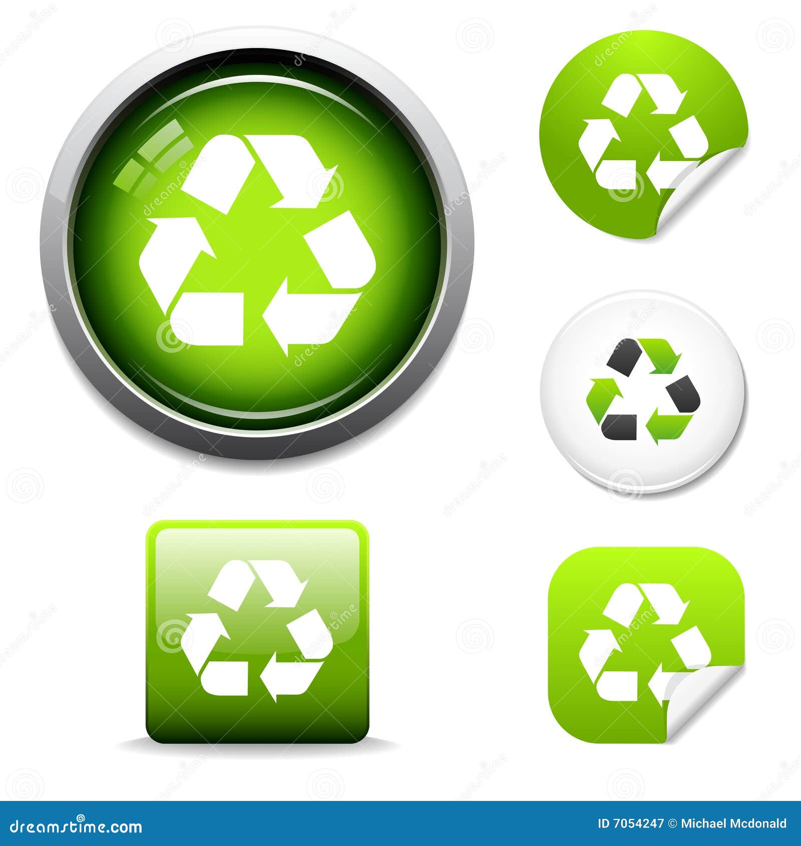 Recycle icons and stickers stock vector. Illustration of color - 7054247
