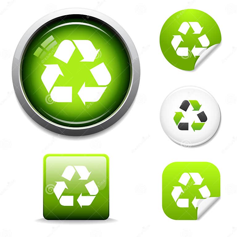 Recycle icons and stickers stock vector. Illustration of color - 7054247