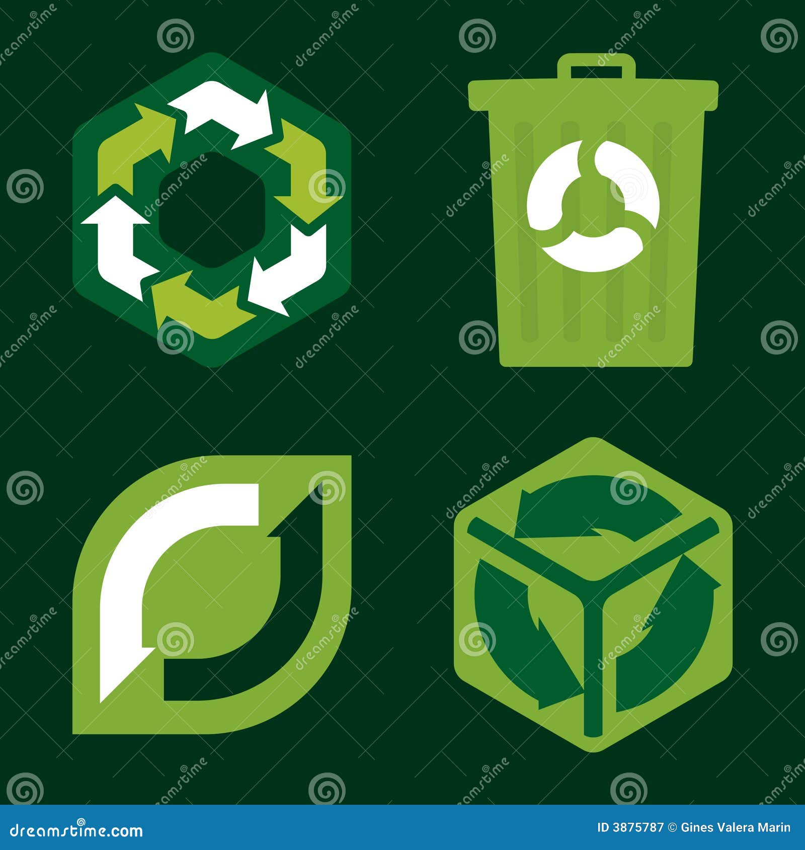 Recycle icons (vector) stock vector. Illustration of recycle - 3875787