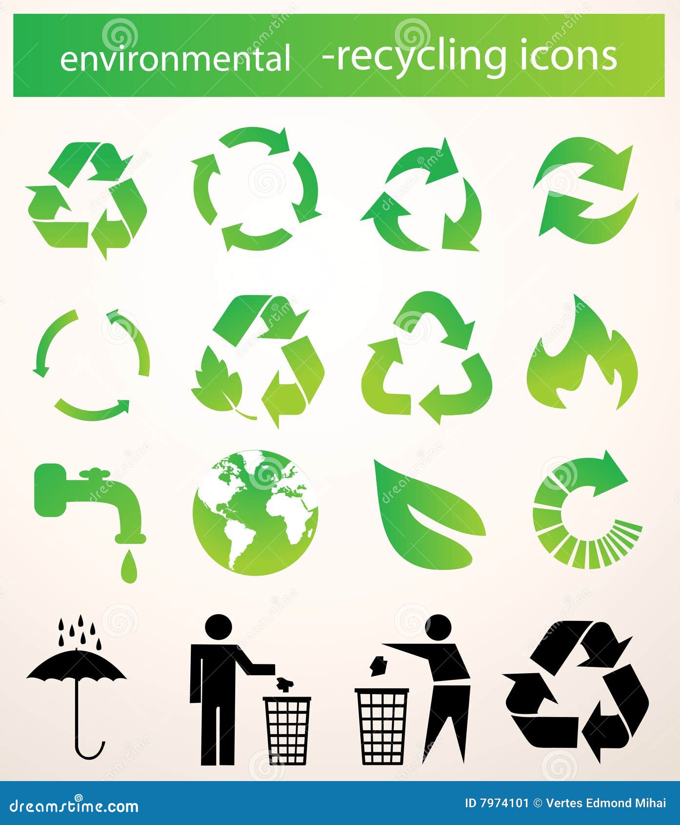 Recycle icons vector stock vector. Illustration of care - 7974101