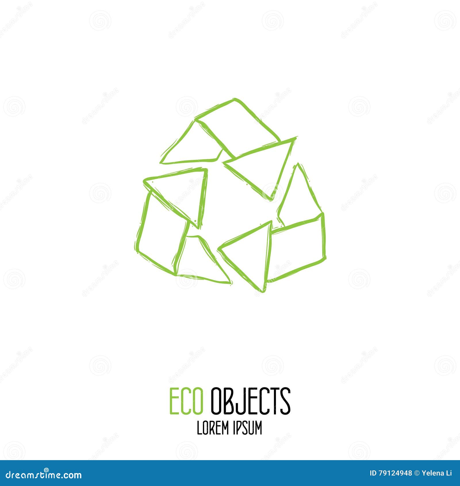 Recycle Label. Original Hand Drawn High Quality Vector Stock Vector ...