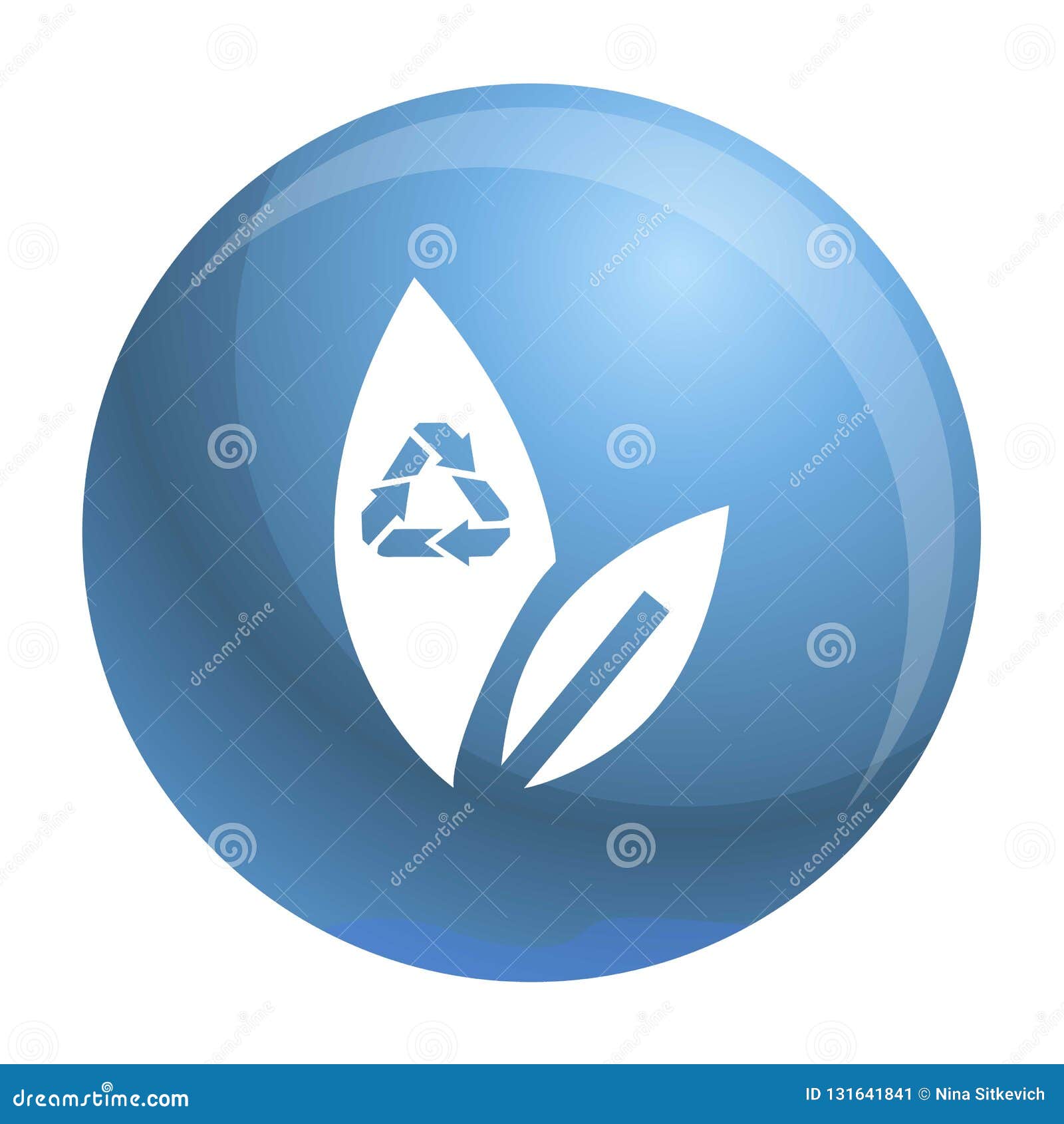 Recycle Leaf Icon, Simple Style Stock Vector - Illustration of isolated ...
