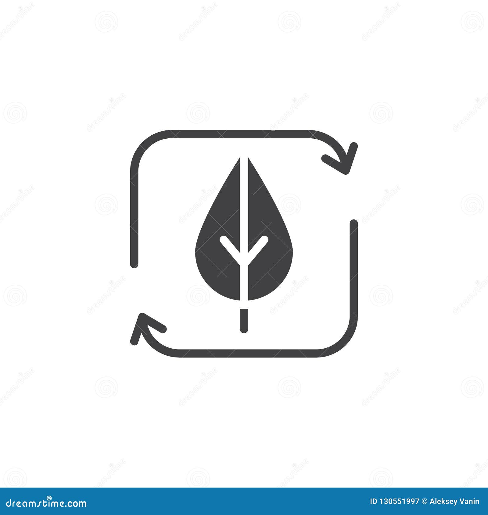 Recycle Leaf vector icon stock vector. Illustration of organic - 130551997
