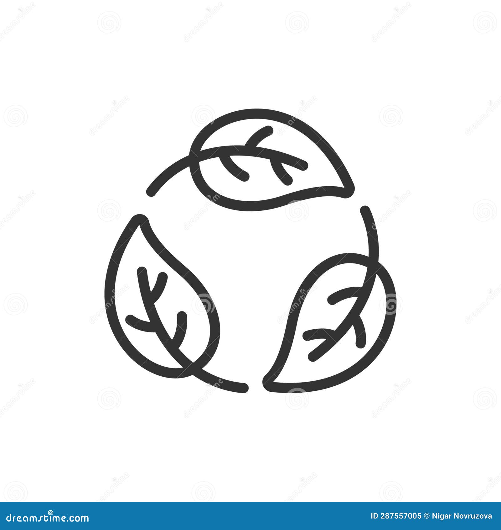 Recycle Leaves Icon Vector. Linear Style Sign for Mobile Concept and ...