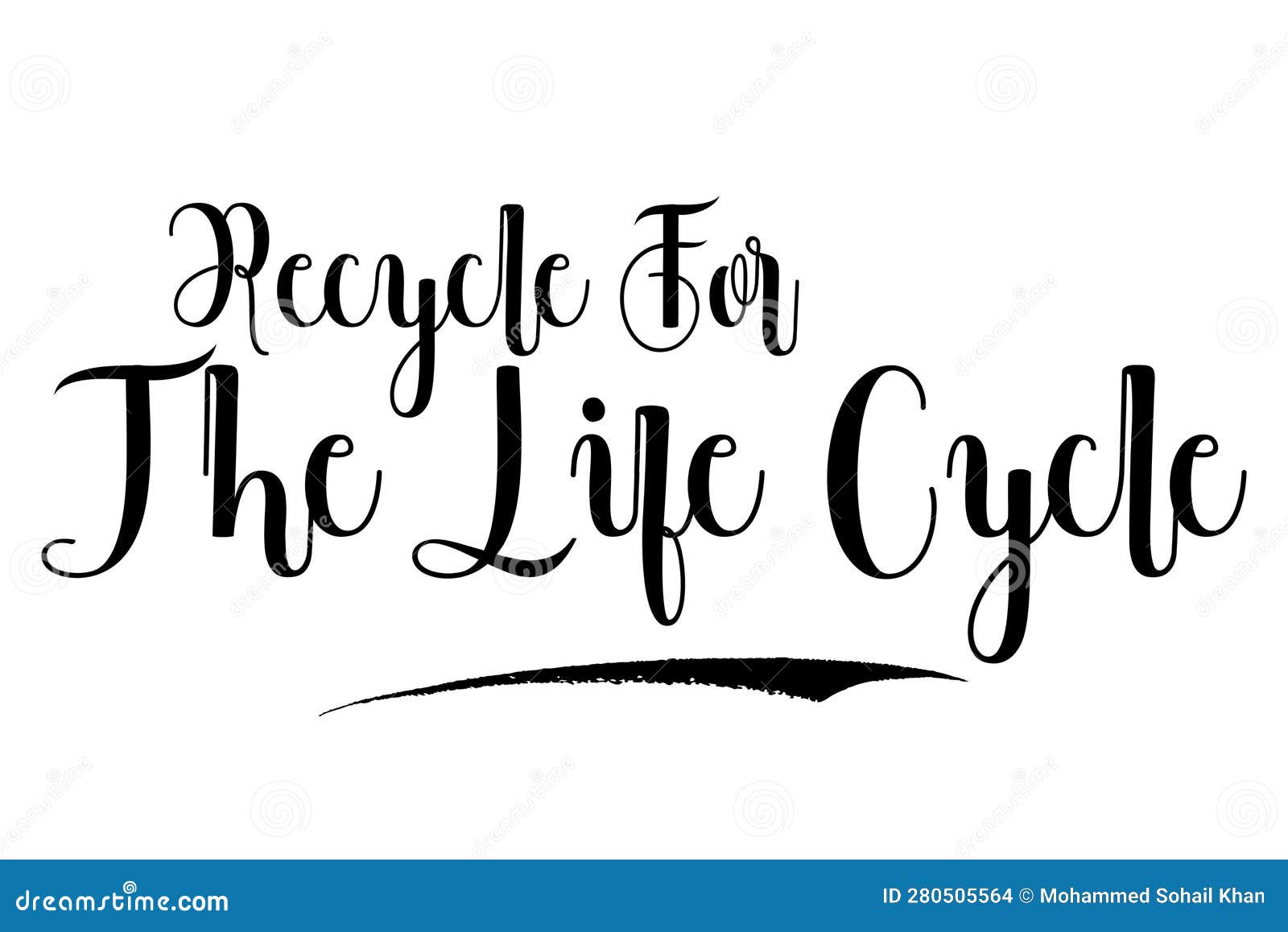 Recycle for the Life Cycle Typography Lettering Text Vector Design ...