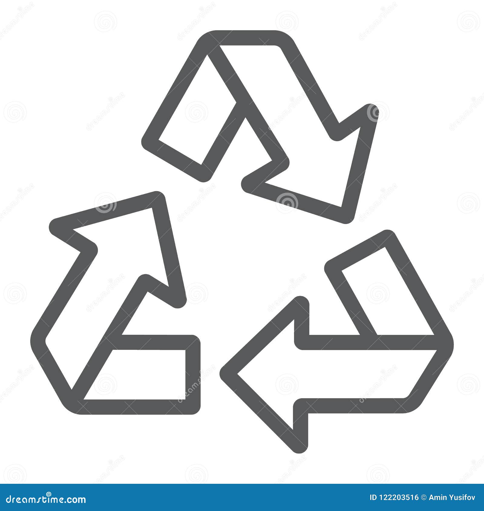 Recycle Line Icon, Ecology and Protection Stock Vector - Illustration ...