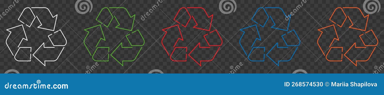 Recycle line icon set stock vector. Illustration of pollution - 268574530