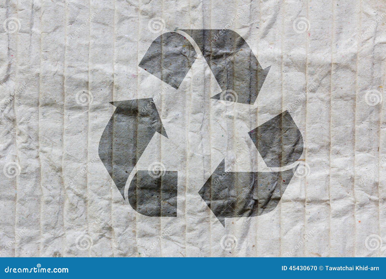 Recycle logo on old paper stock illustration. Illustration of element ...