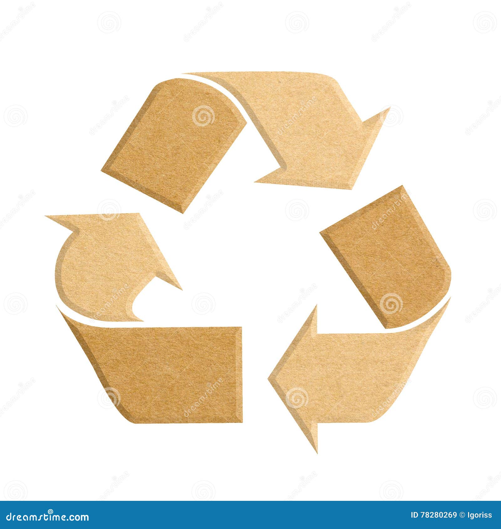 Recycle Logo from Recycled Cardboard on White Background Stock Image ...