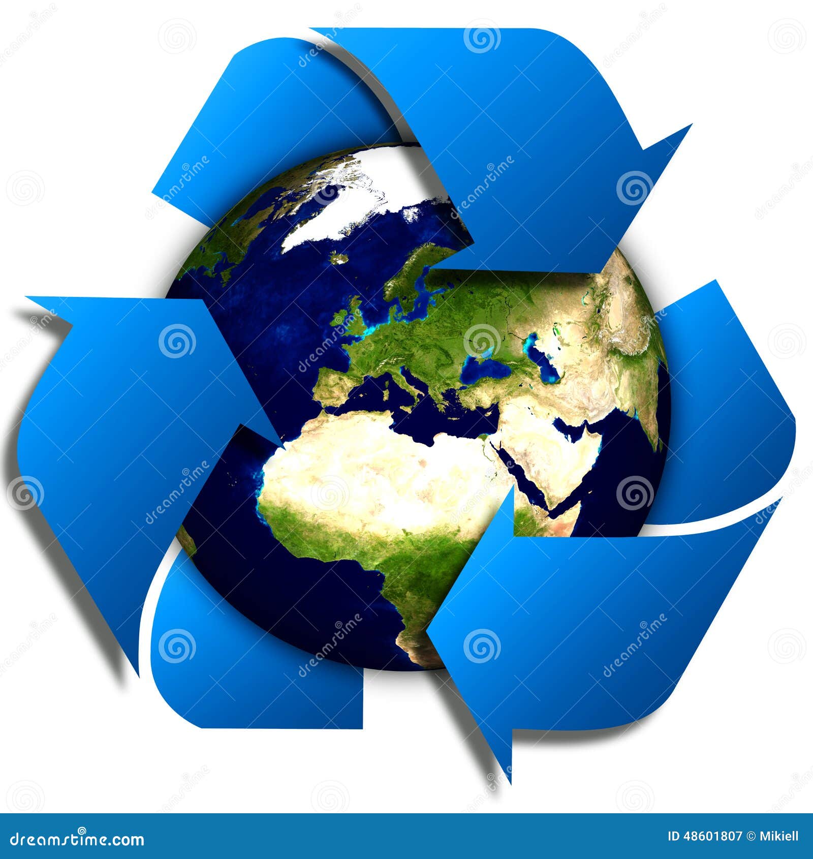 Recycle Logo with Tree and Earth. Eco Globe with Recycle Signs Stock ...