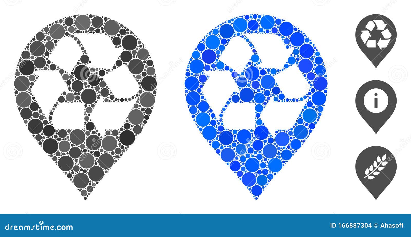 Recycle Map Marker Composition Icon of Circles Stock Illustration ...