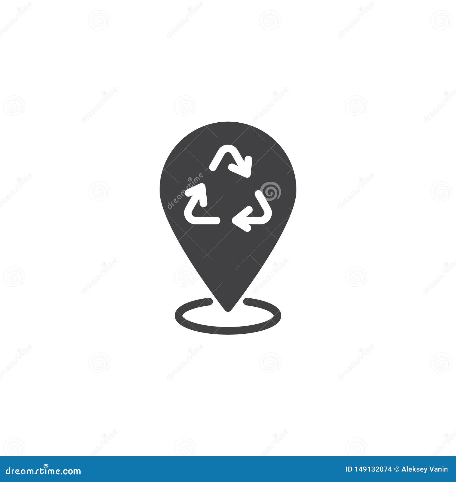 Recycle Map Marker Vector Icon Stock Vector - Illustration of ...