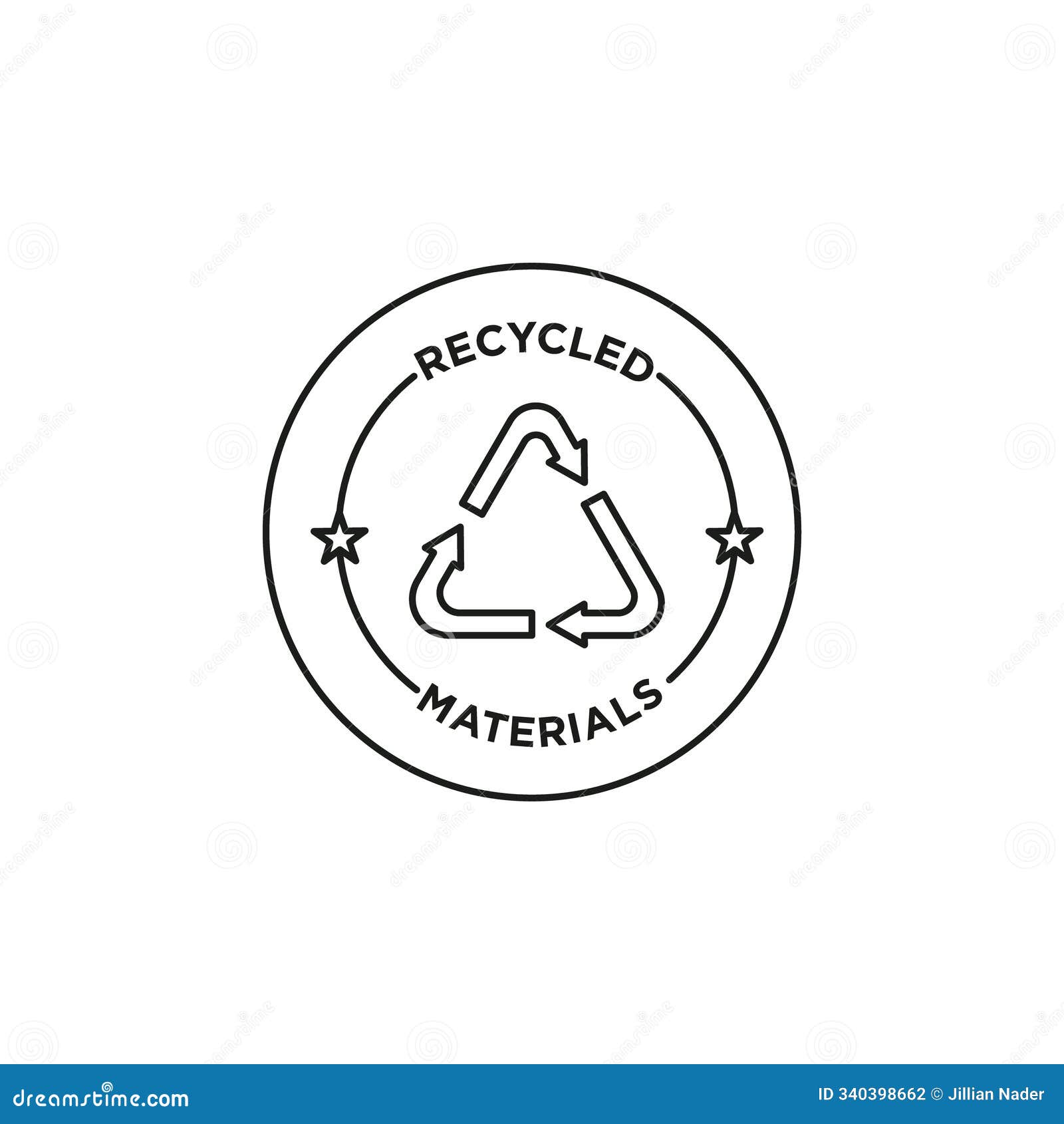 Recycle Materials Ion Flat Line Symbol Set Stock Illustration ...