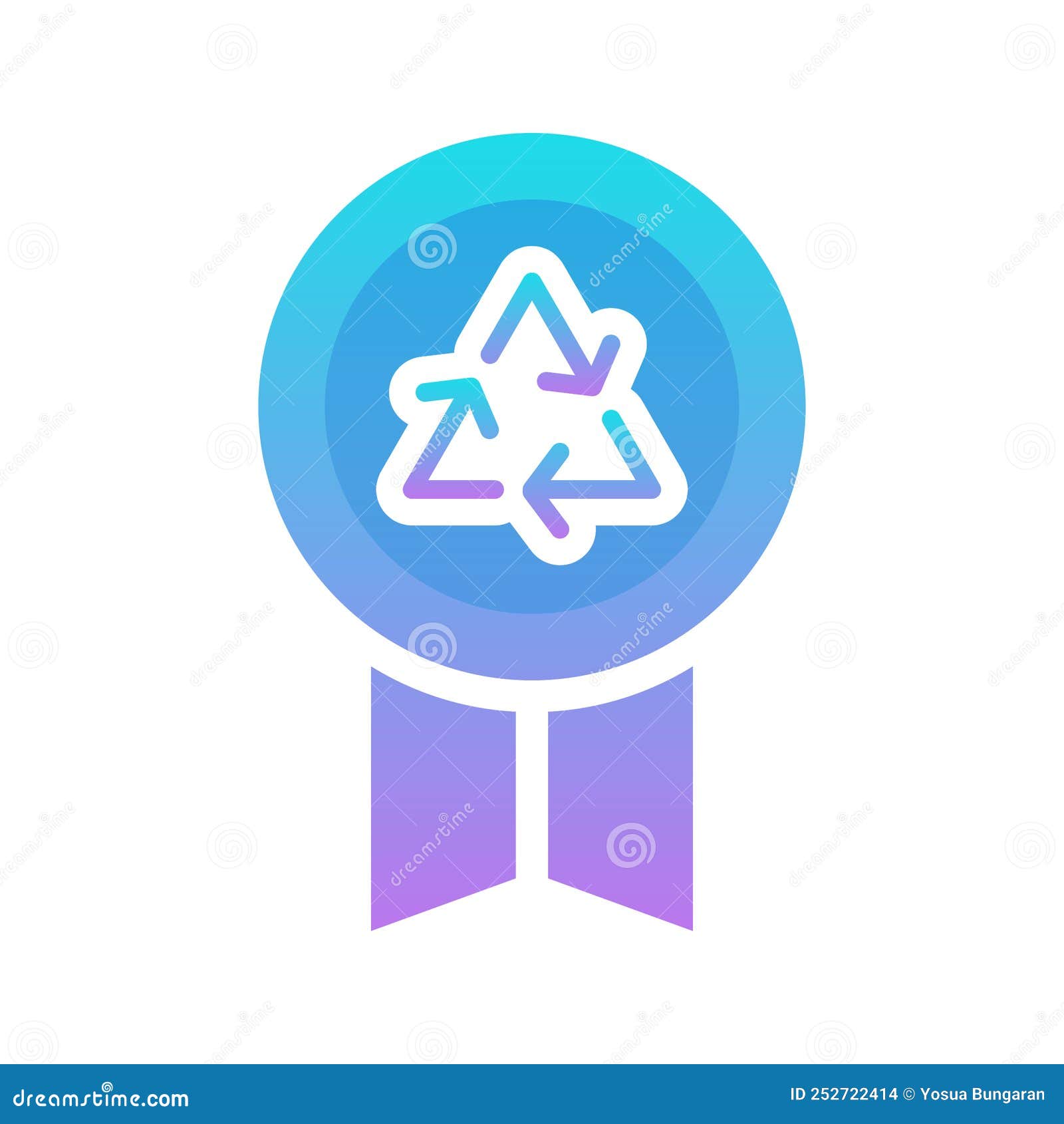 Recycle Medal Logo Gradient Design Template Icon Element Stock Vector ...