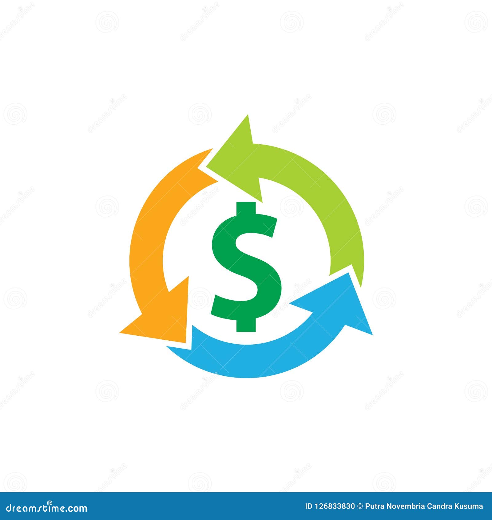 Recycle Money Logo Icon Design Stock Vector - Illustration of modern ...