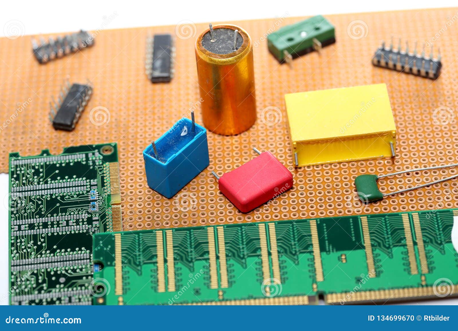 Recycle Old Electronics Pcb Components Stock Photo - Image of equipment ...