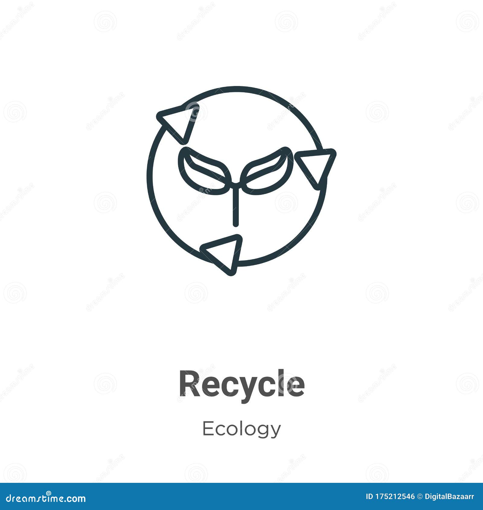 Recycle Outline Vector Icon. Thin Line Black Recycle Icon, Flat Vector ...