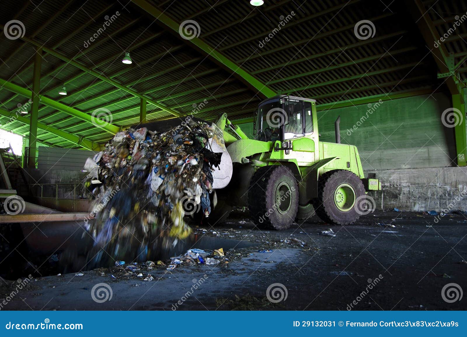 Recycle, Overview of Refuse Collection with Bulldozer Stock Image ...