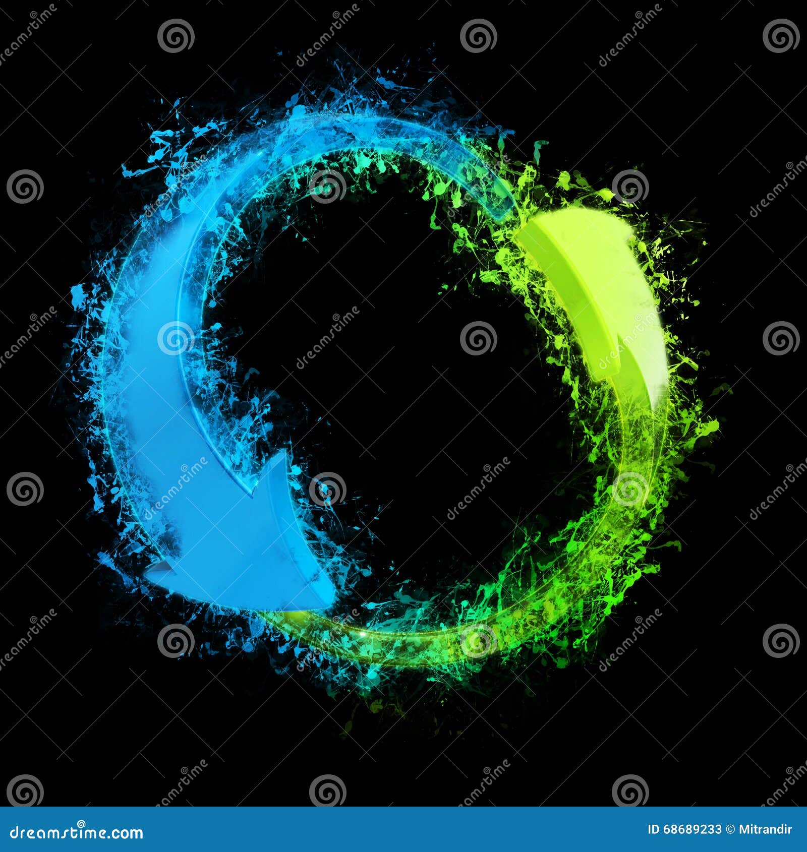 Recycle paint splashes stock illustration. Illustration of globe - 68689233