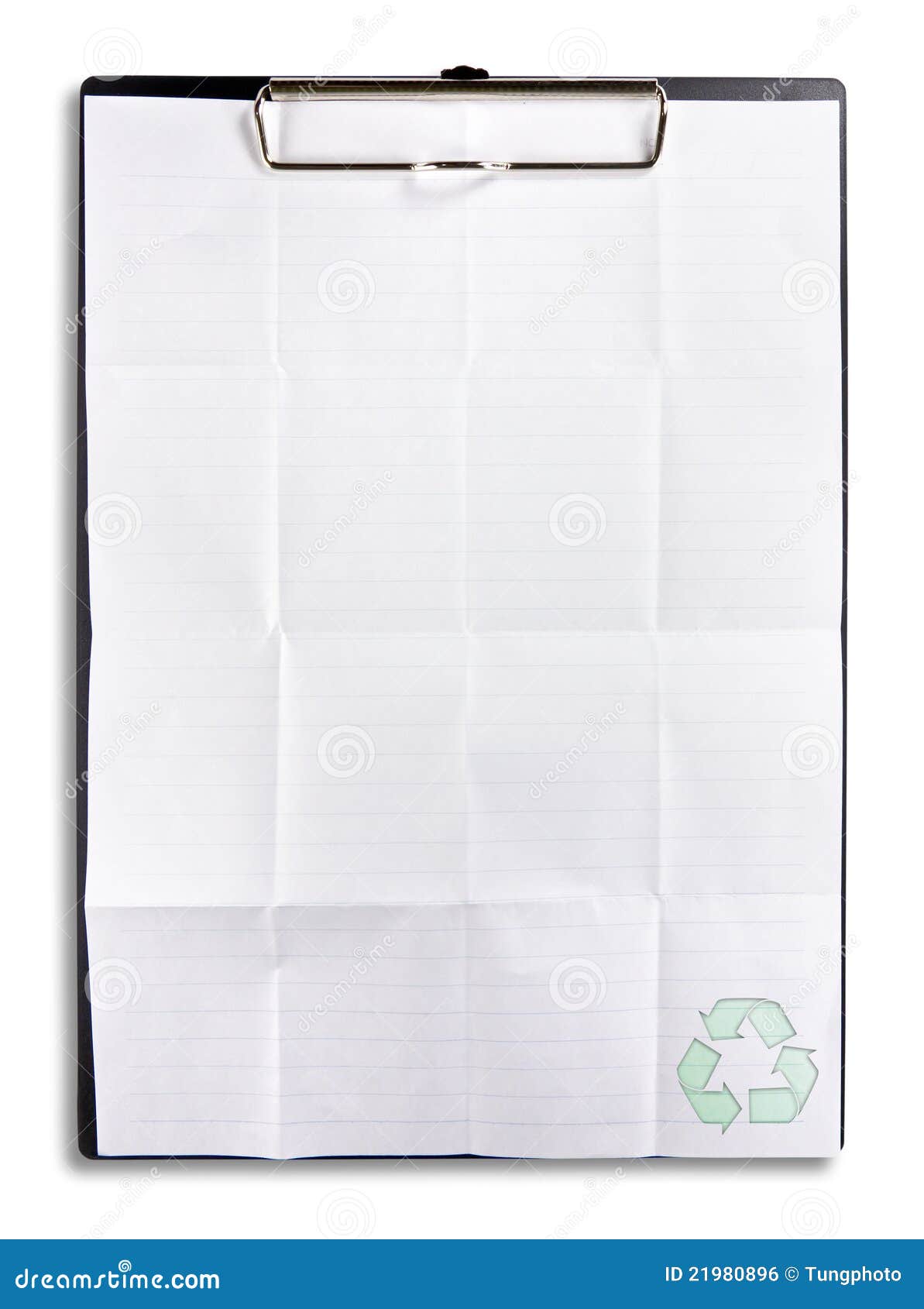 Recycle Paper on Clip Board Isolated Stock Photo - Image of notice ...