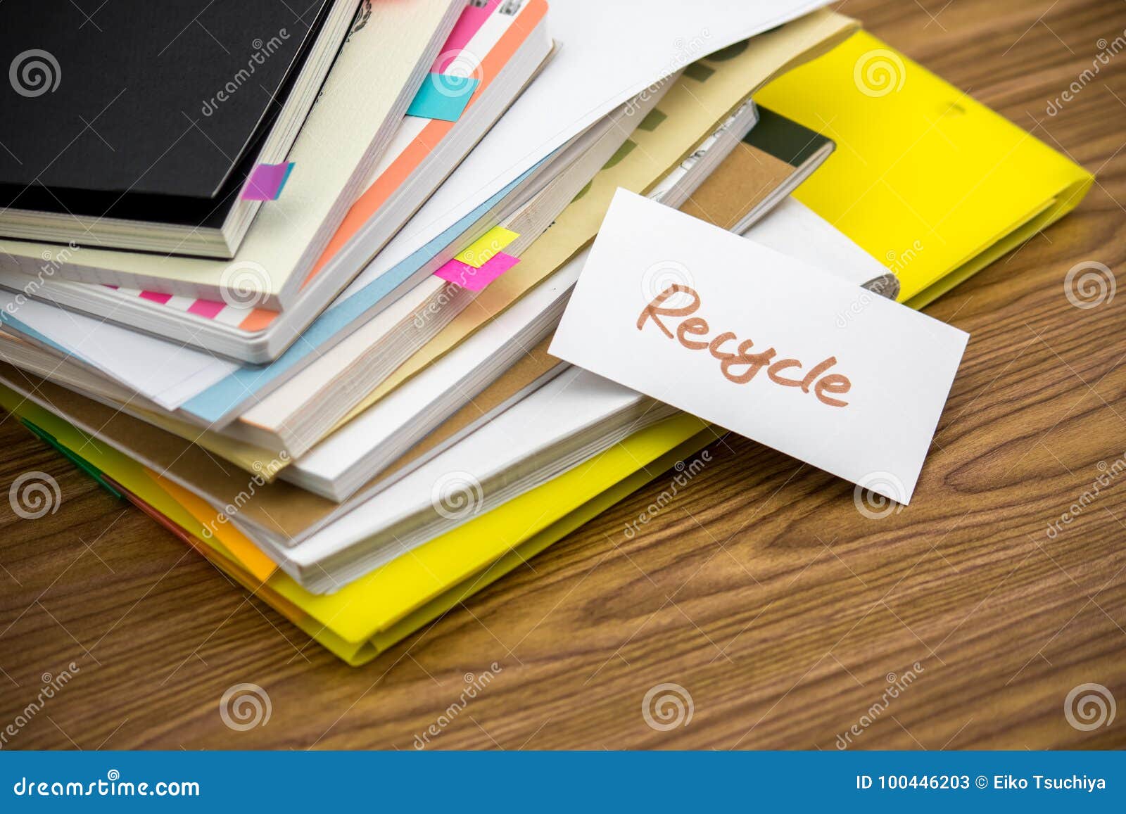 Recycle; the Pile of Business Documents on the Desk Stock Image - Image ...