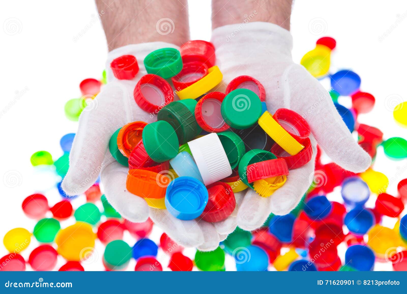 Recycle Plastic Bottle Caps, Color Plastic Caps Stock Image - Image of ...