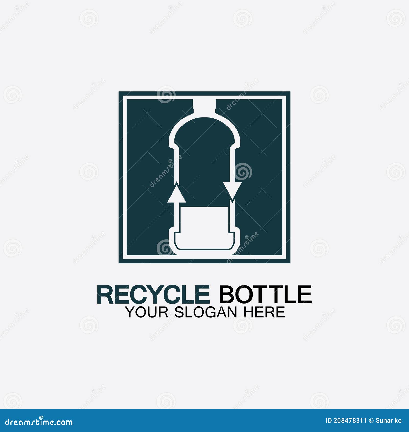 Recycle Plastic Bottle Logo Icon Vector Illustration Design.Bottle with ...
