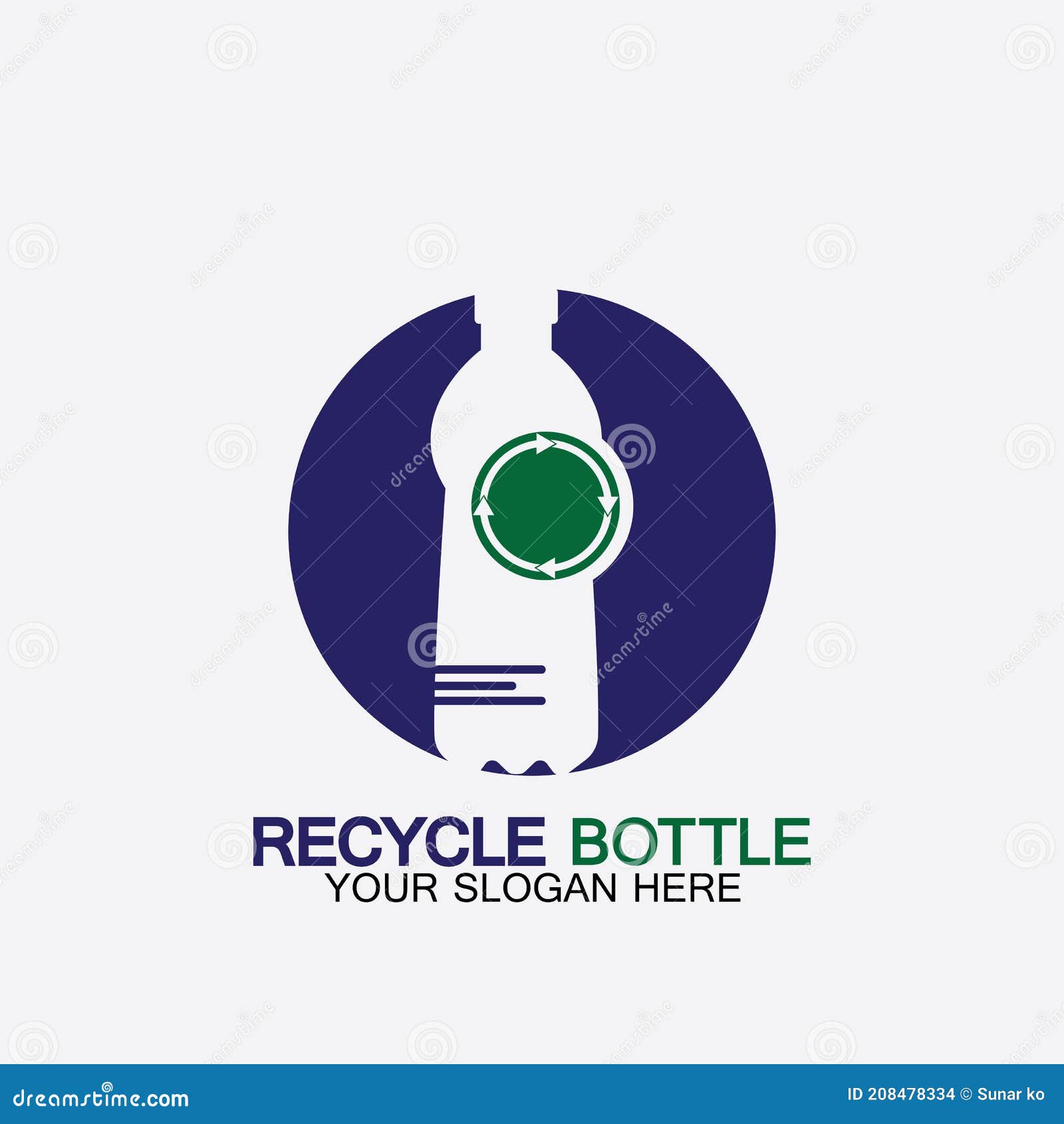 Recycle Plastic Bottle Logo Icon Vector Illustration Design.Bottle with ...