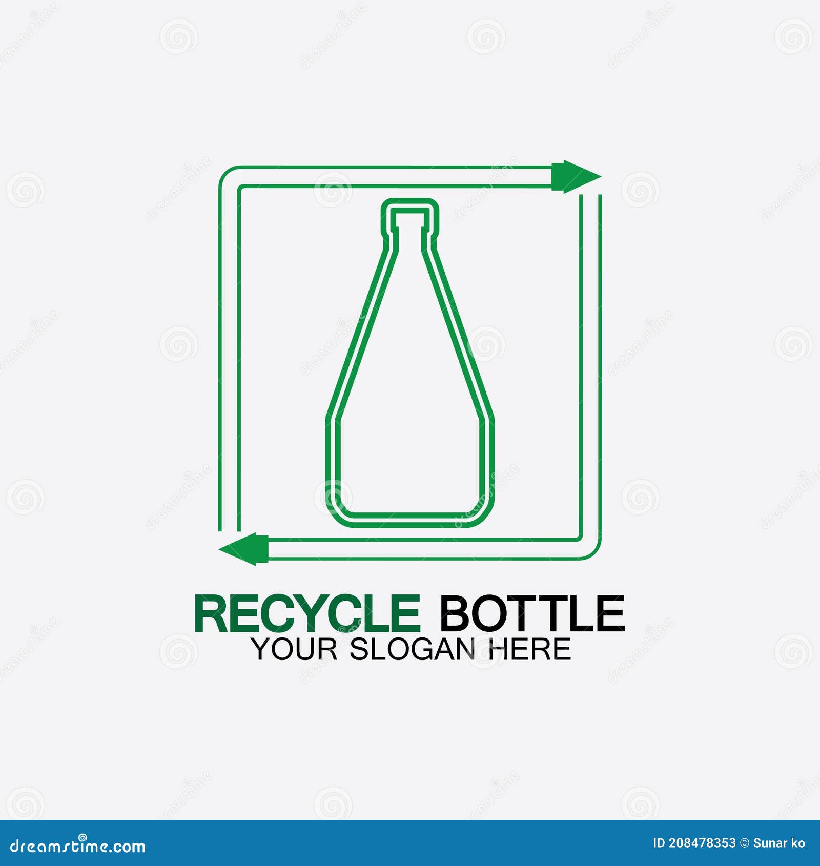 Recycle Plastic Bottle Logo Icon Vector Illustration Design.Bottle with ...