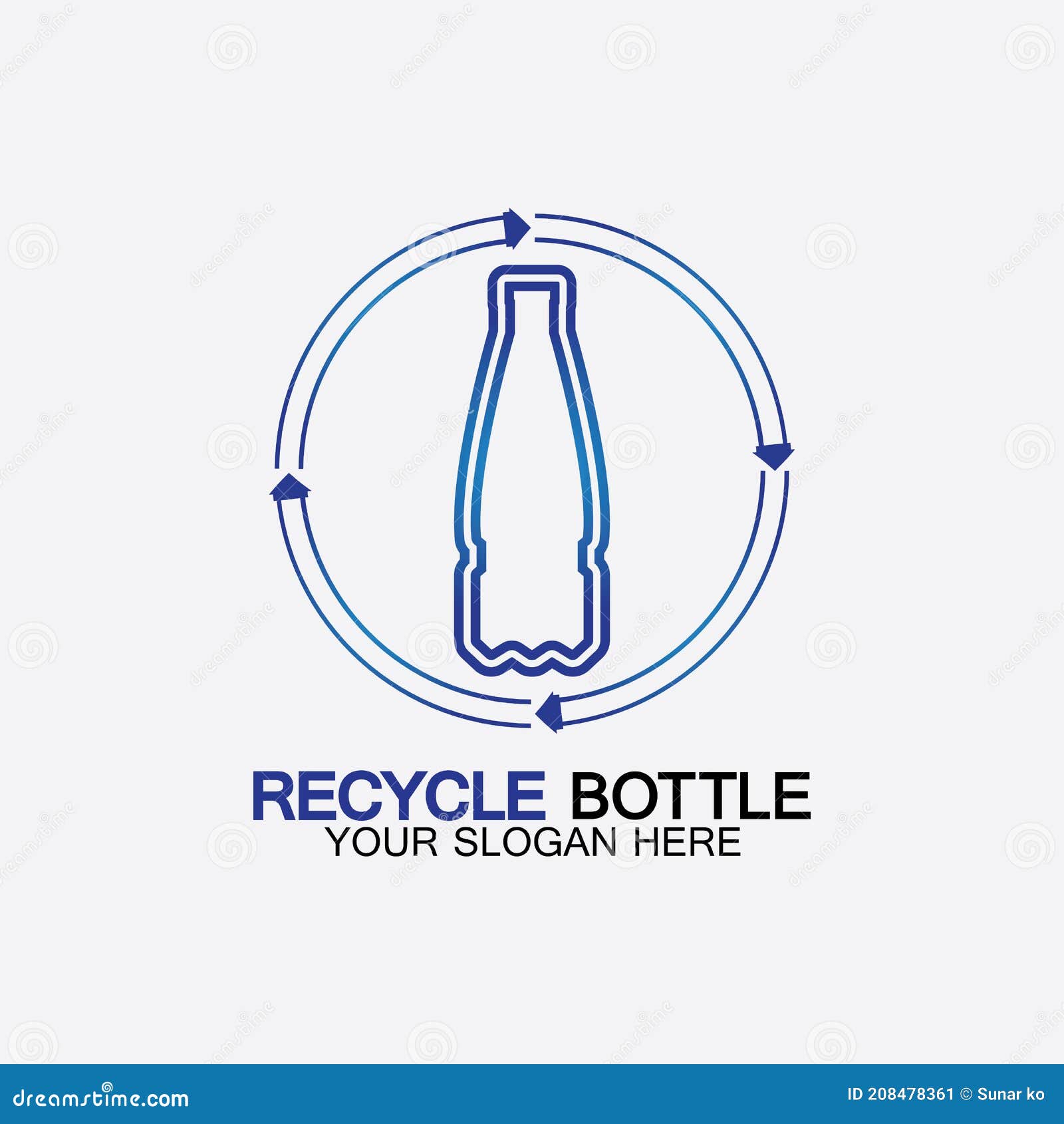 Recycle Plastic Bottle Logo Icon Vector Illustration Design.Bottle with ...