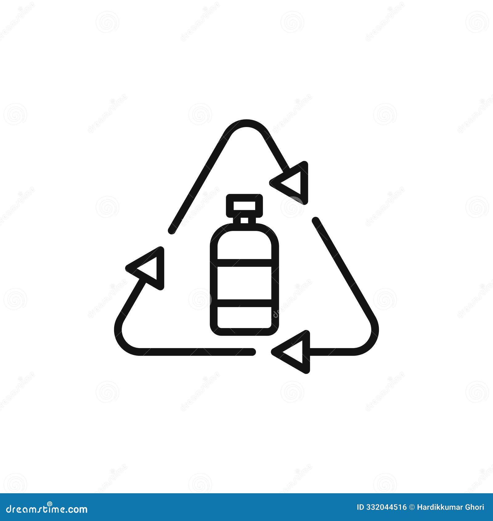 Recycle Plastic Icon Symbol on White Background Stock Vector ...
