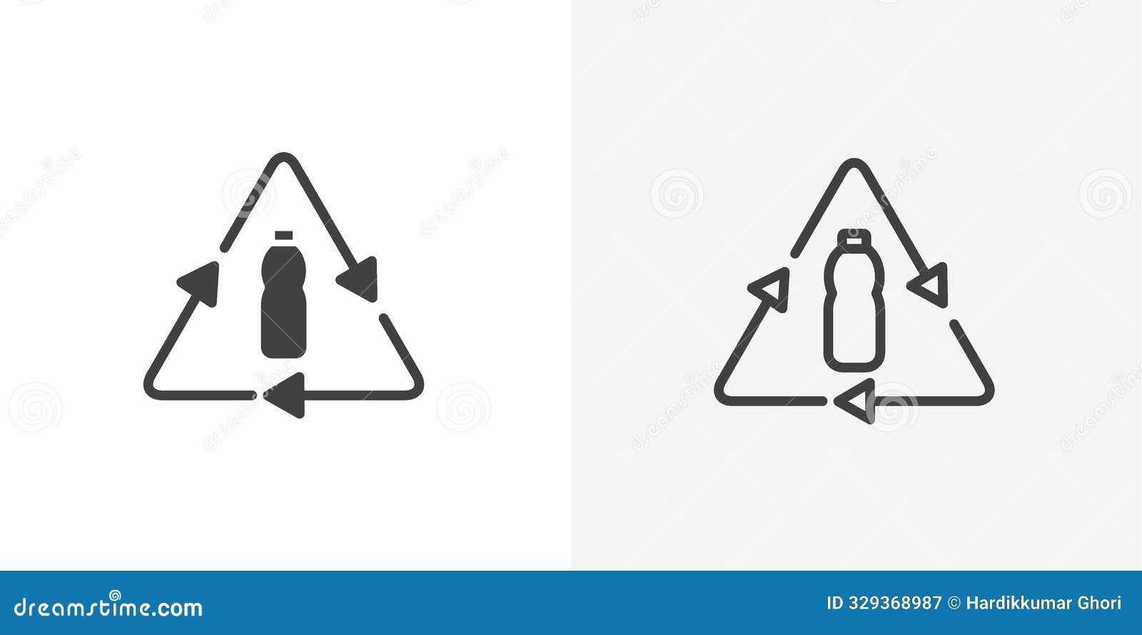 Recycle Plastic Thin Line Icon Set Stock Vector - Illustration of ...