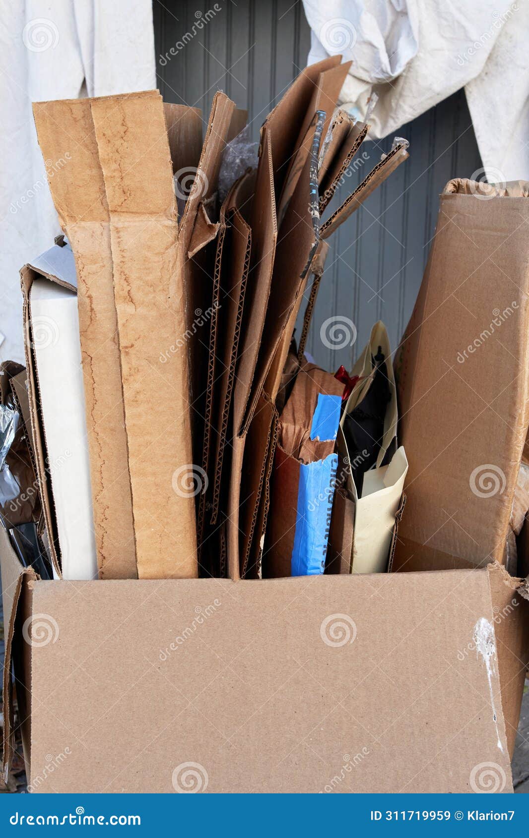 Recycle Ready Cardboard Boxes Folded into a Large Box Stock Image ...