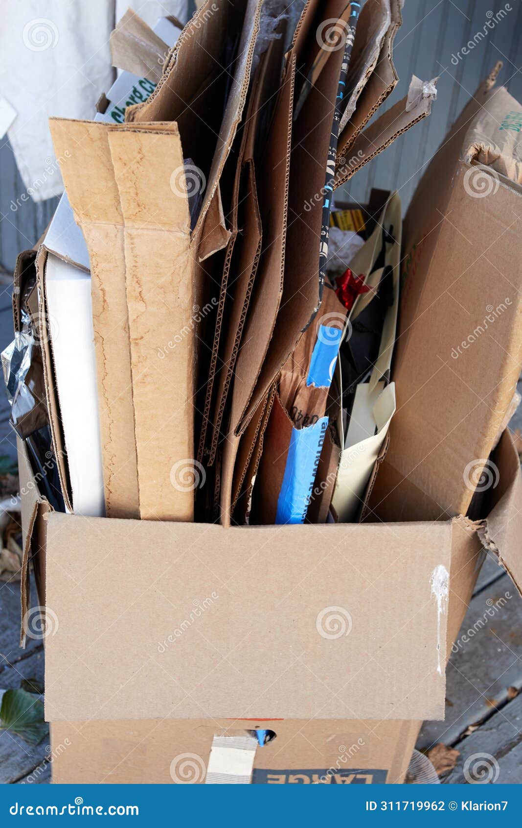 Recycle Ready Cardboard Boxes Folded into a Large Box Stock Photo ...