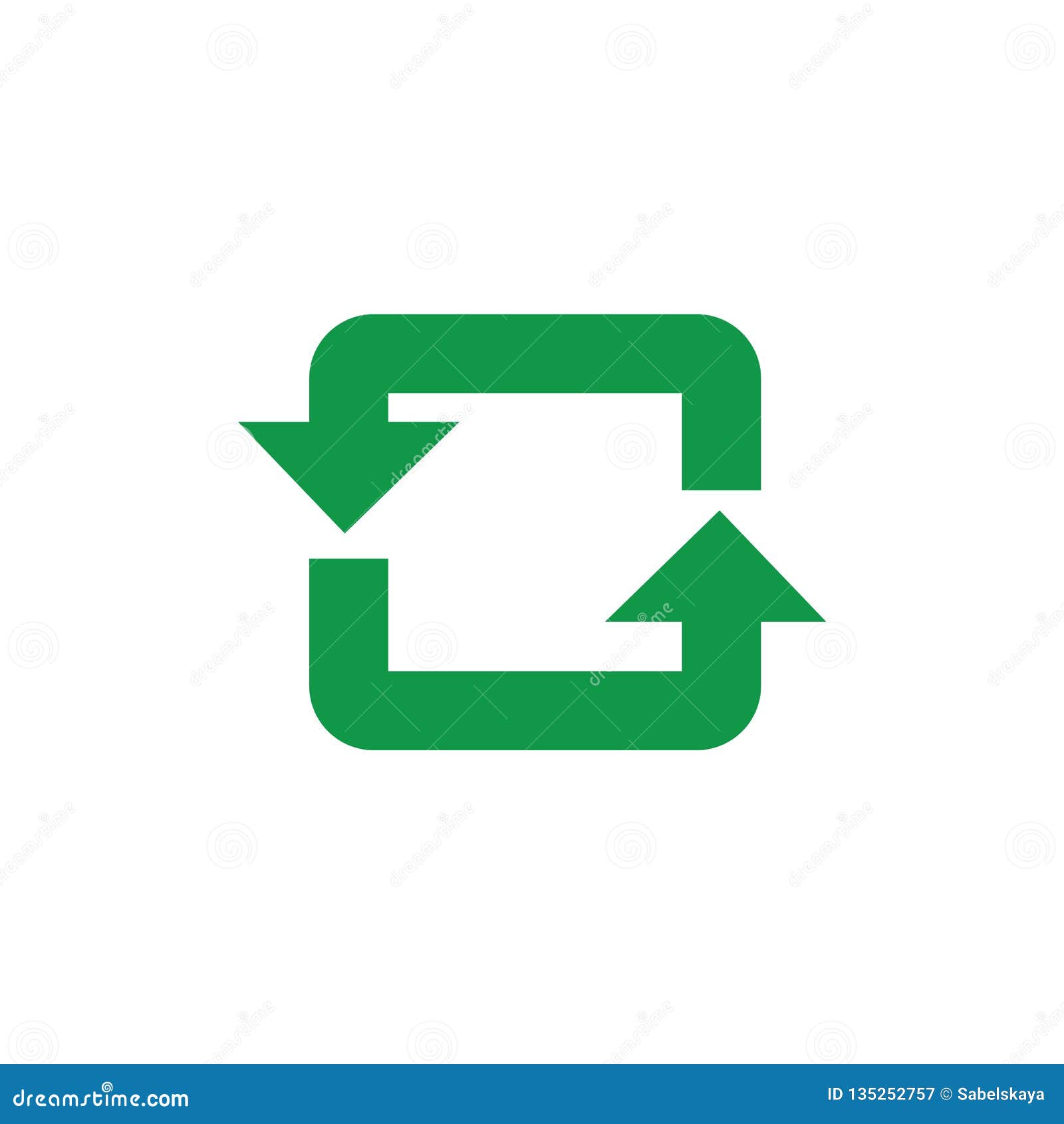 Recycle and Reuse Symbol with Green Arrows in Rectangular Form. Stock ...