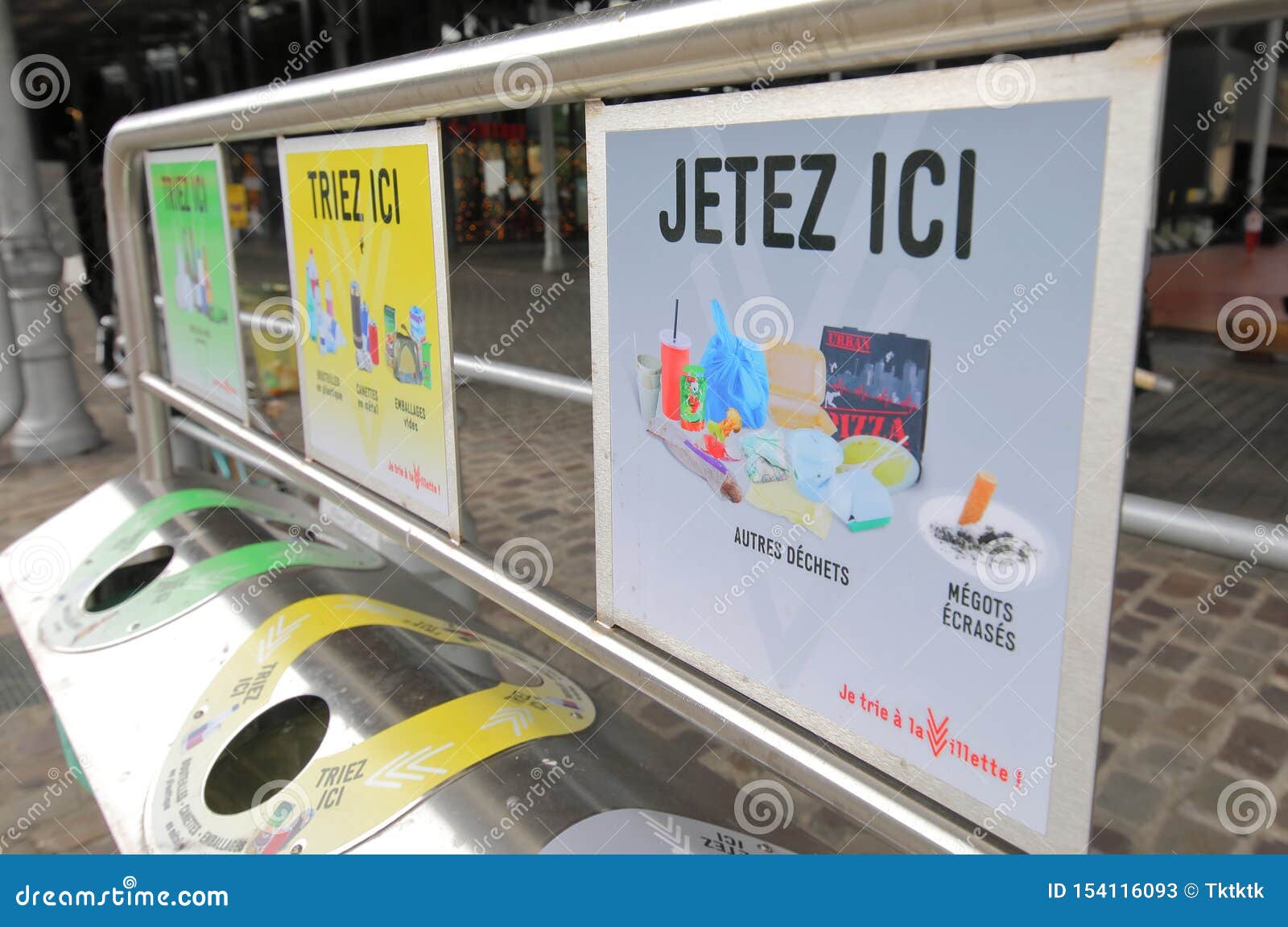 Recycle Rubbish Bin Paris France Editorial Stock Photo - Image of ...
